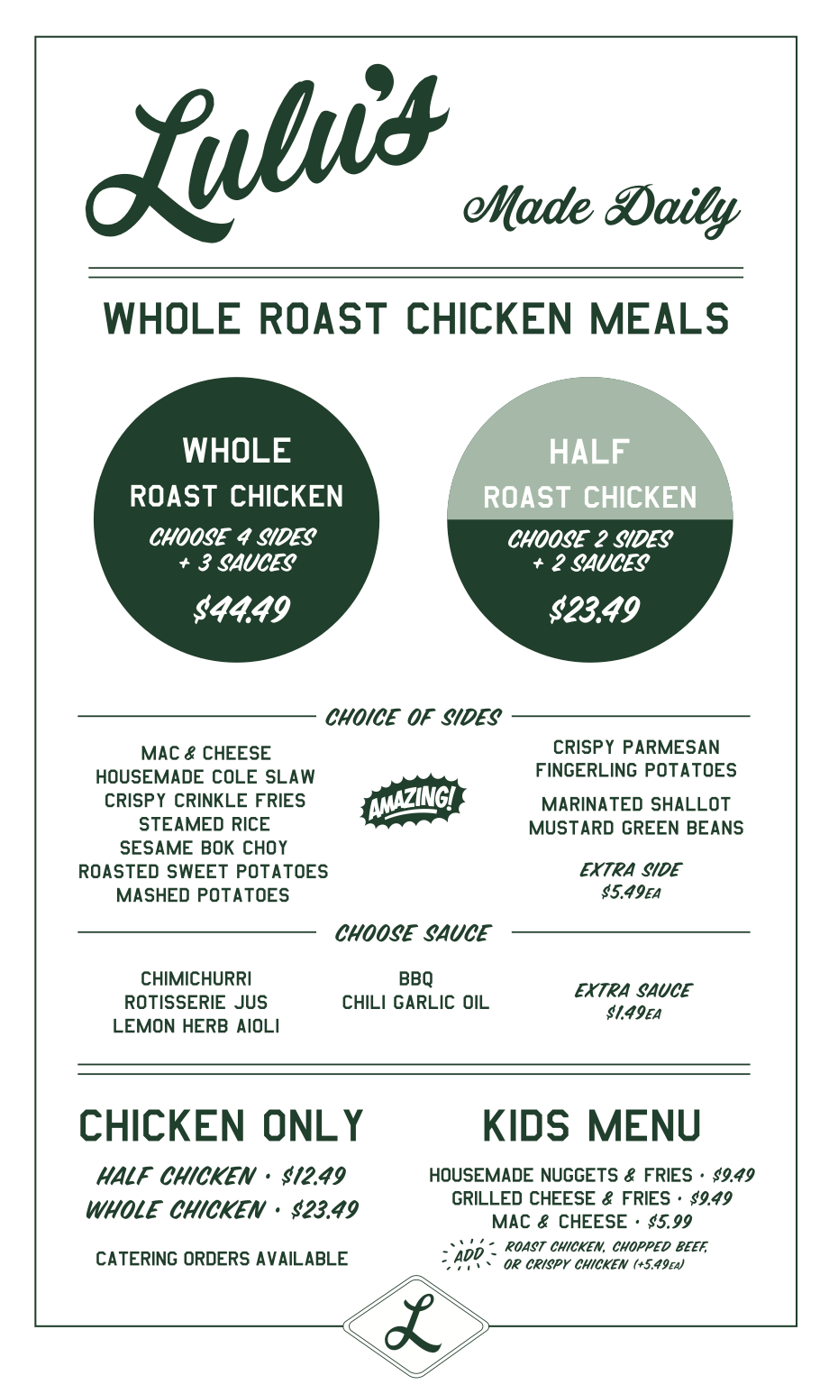 Menu – Lulu's Kitchenette