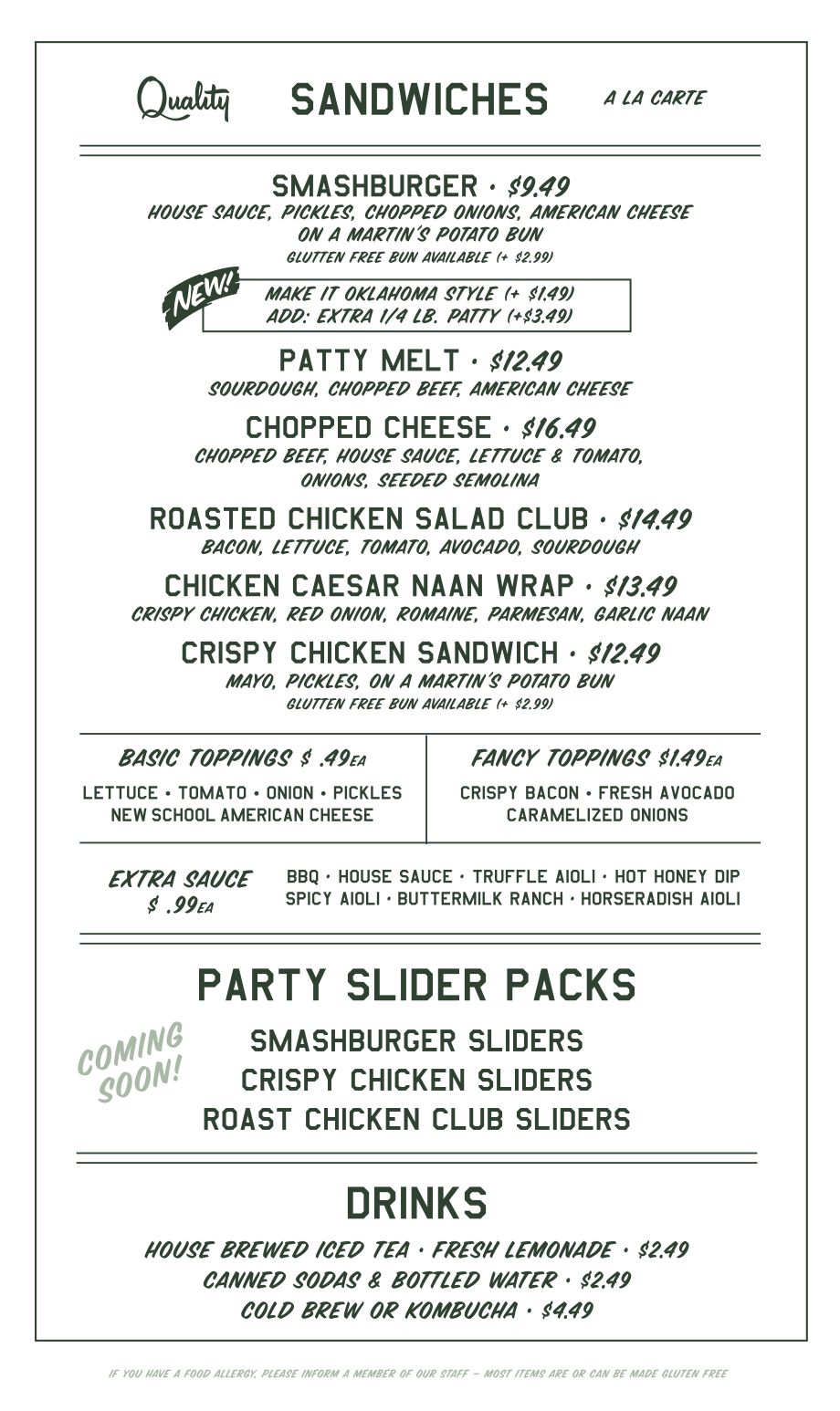 Menu – Lulu's Kitchenette