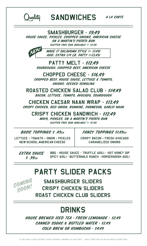 Menu – Lulu's Kitchenette